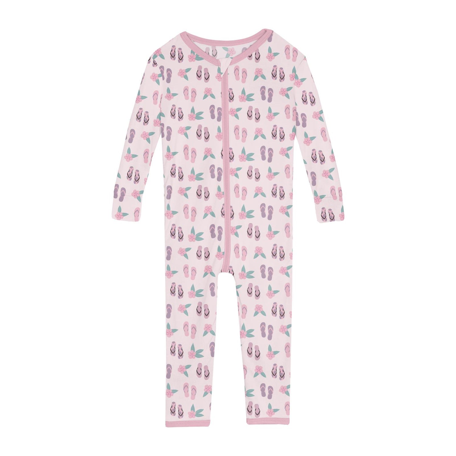 Kickee Pants Print Convertible Sleeper With Zipper, Shrinking Violet F ...