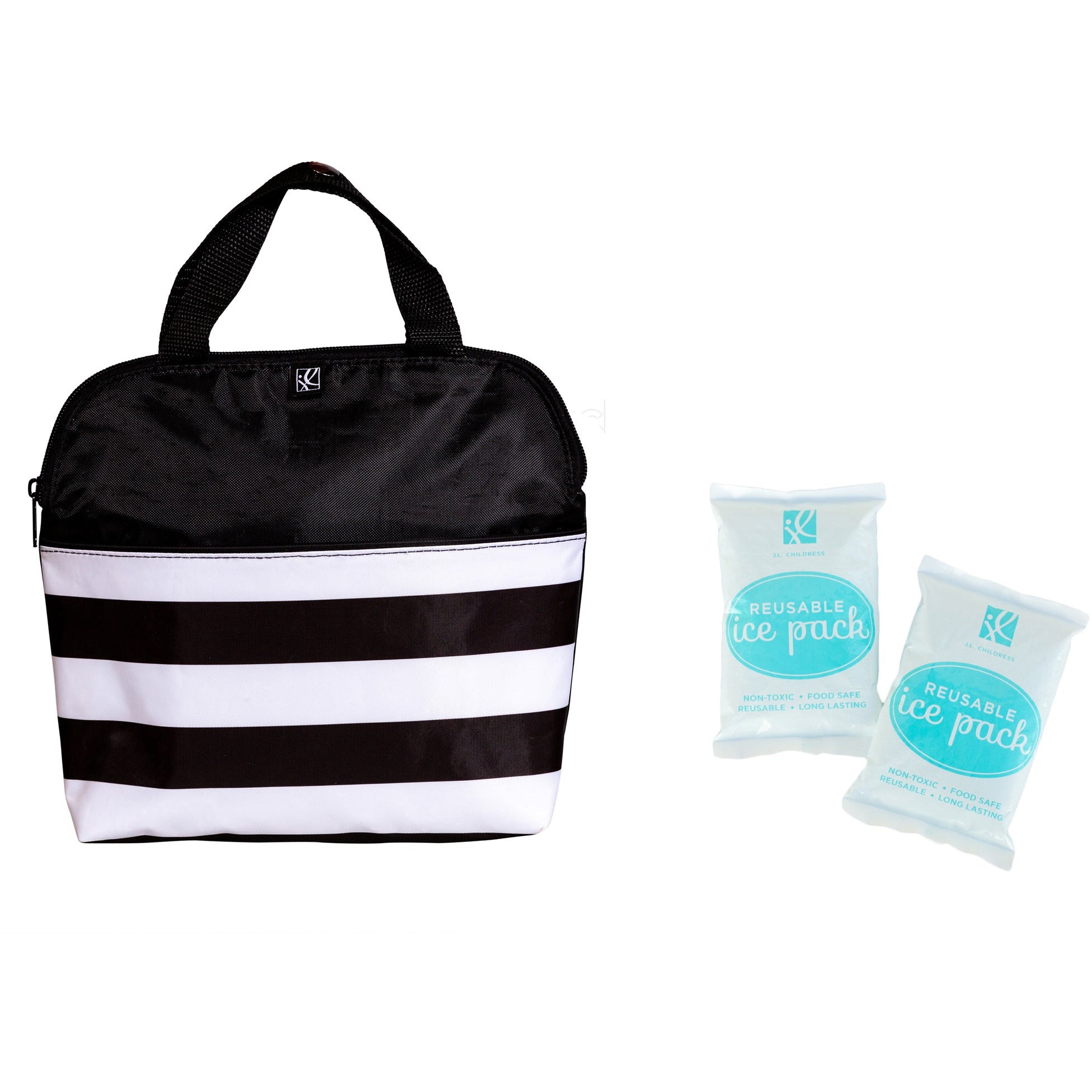 J.L. Childress Black Stripe Reusable Ice Packs, White and MaxiCOOL 4-B ...