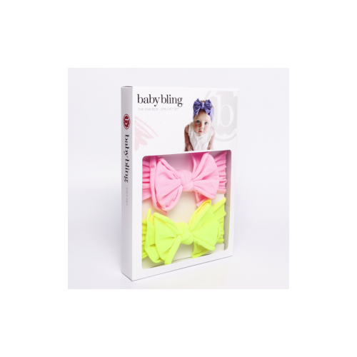 Baby Bling Bows Fab-Bow-Lous 2 Pack Box Set, Neon Pink-a-Boo & Neon Sa ...